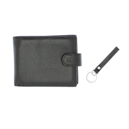 Portofel barbatesc, din piele naturala, 10 x 12 x 2.5 cm, Tita, Negru ...