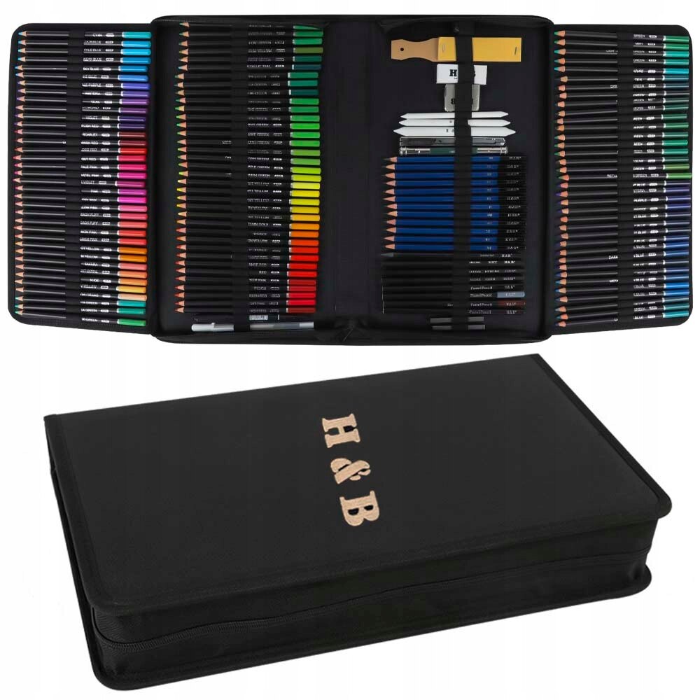 Set creioane colorate, H&B, Multicolor, 216 buc - eMAG.ro