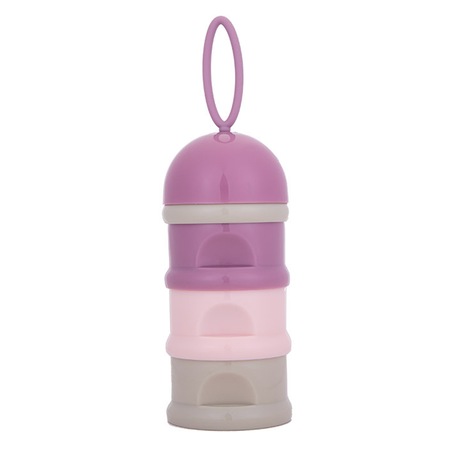 Recipient stocare lapte praf Bebumi, model E, Roz, 3 nivele - eMAG.ro