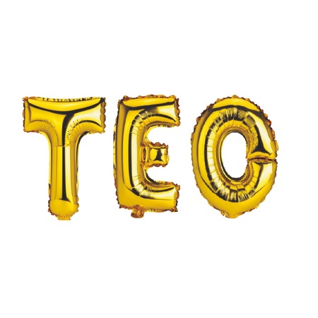 Комплект балони Teo Name, злато, 40 см - eMAG.bg