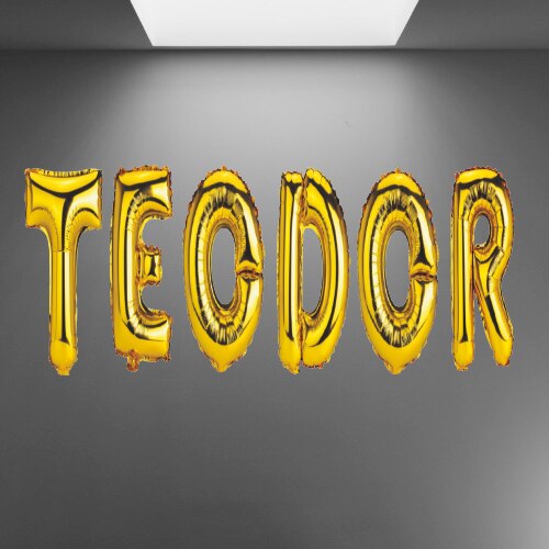Комплект балони Teodor Name, злато, 40 см - eMAG.bg