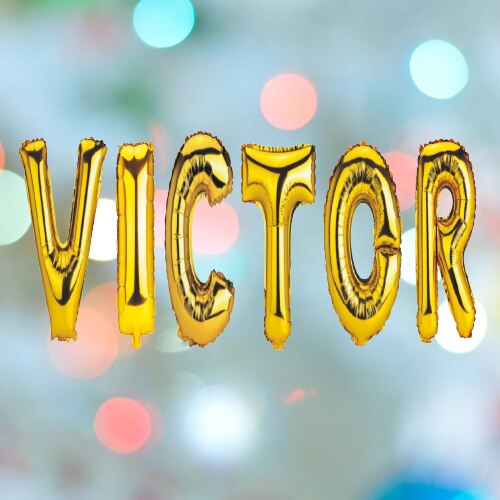 Комплект балони Victor Name, злато, 40 см - eMAG.bg