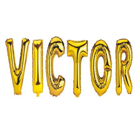 Комплект балони Victor Name, злато, 40 см - eMAG.bg