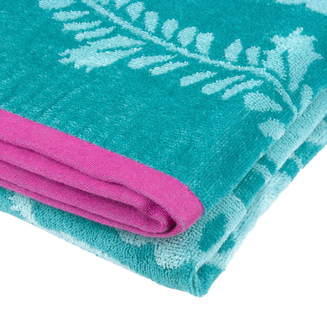 Prosop pentru Plaja, Bumbac, Turcoaz, 75x150 cm - eMAG.ro