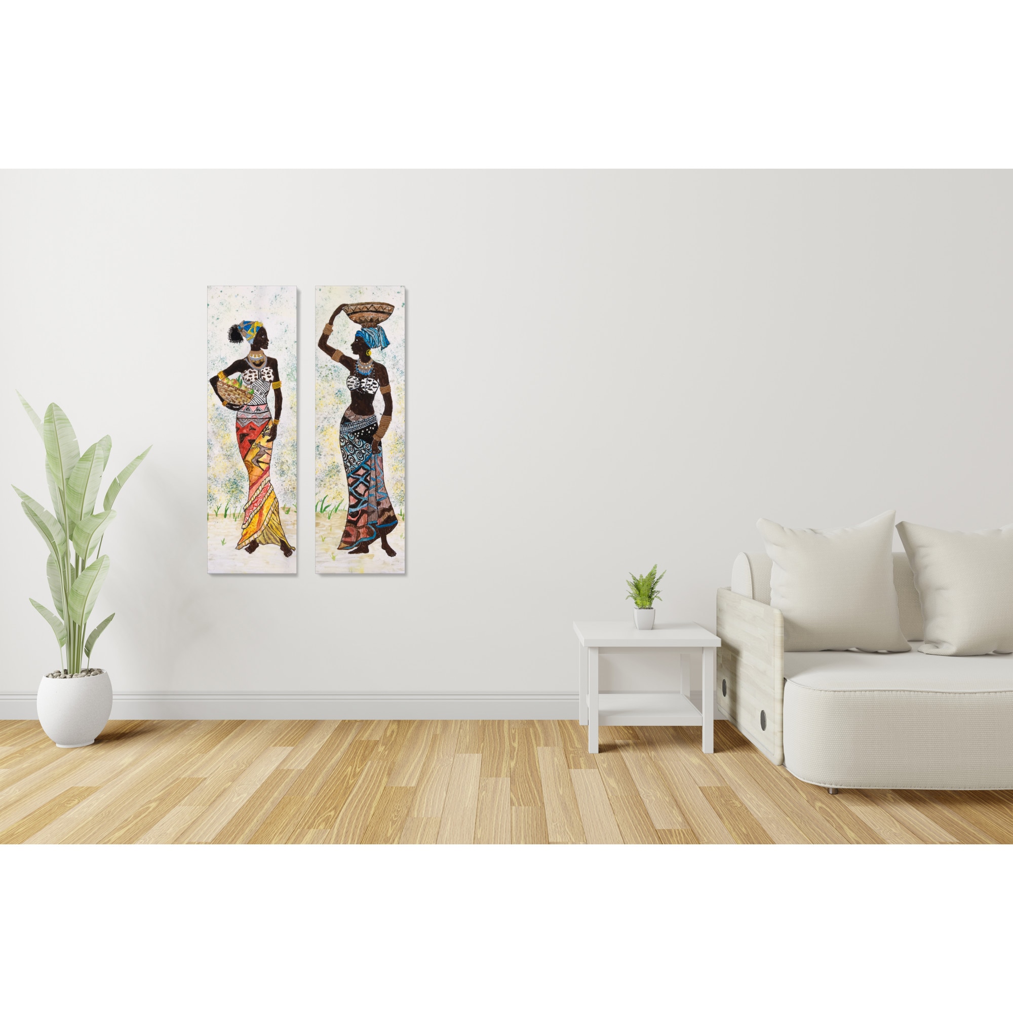 Set 2 Tablouri din Sticla Frameless Africa, 30x100cm, Multicolor - eMAG.ro