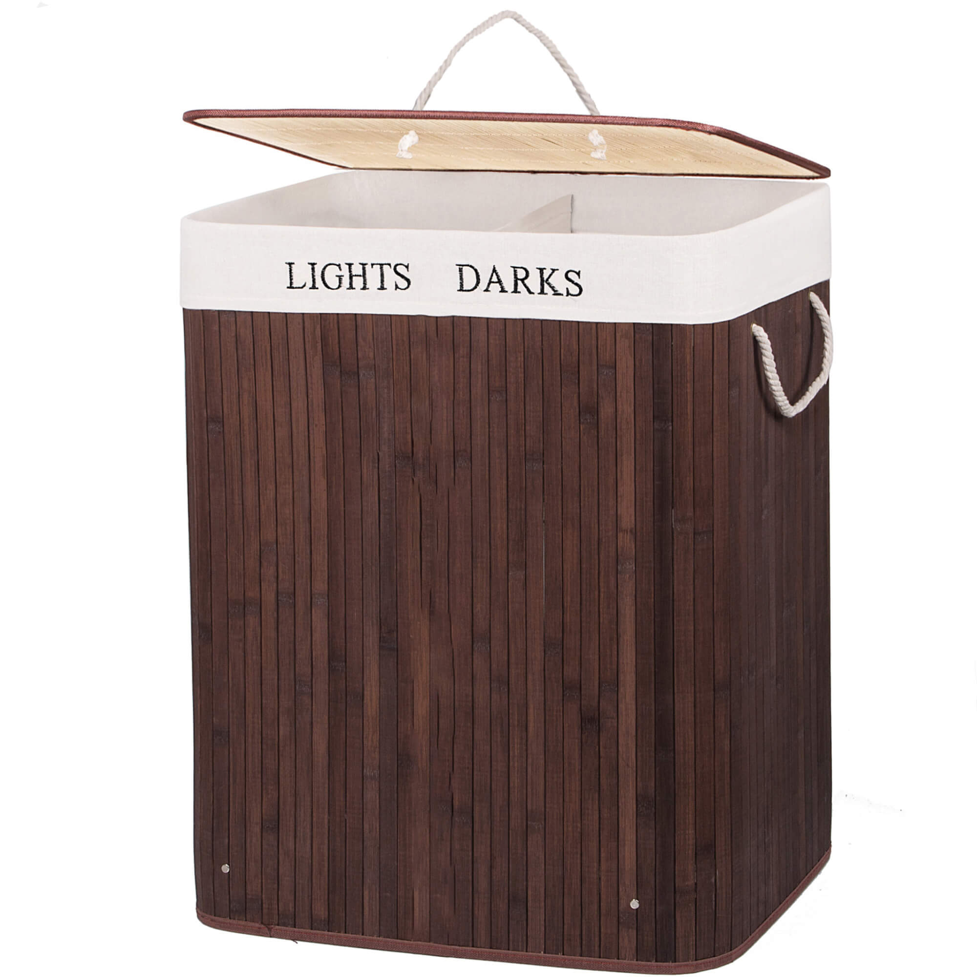 Cos de rufe Springos, bambus, 100 L, maro - eMAG.ro