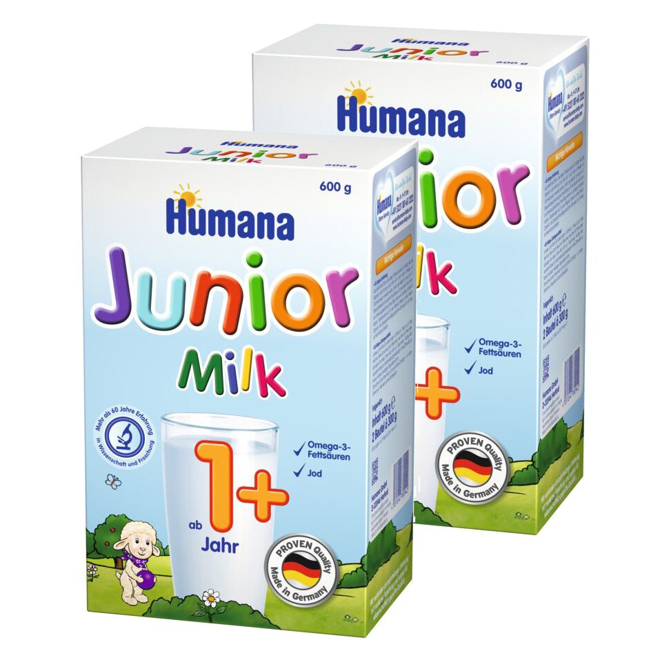 Pachet 2 x Lapte praf Humana Junior Milk, 600g, de la 12 luni - eMAG.ro