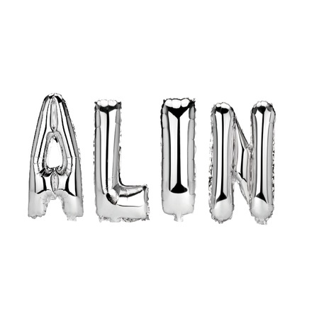Комплект балон Alin Name, сребрист, 40 см - eMAG.bg