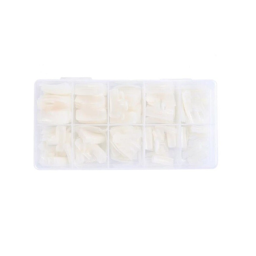 Set 500 buc tipsuri, culoare naturala, pentru manichiura unghii false ...