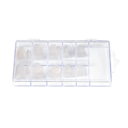 Set tipsuri unghii false, 100 bucati, transparent, plastic, EMA31-30 ...