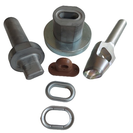 Set Profesional 3 Piese Preducea si Presa Montaj Capse Ovale 42x22 mm ...