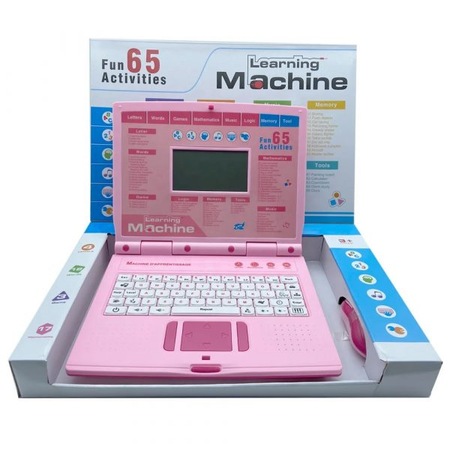 Laptop pentru Copii cu Mouse 65 Functii Limba Engleza, Roz - eMAG.ro