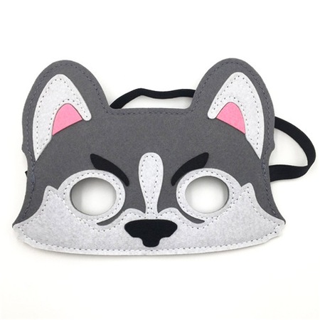 Masca pentru copii Lup, gri - eMAG.ro