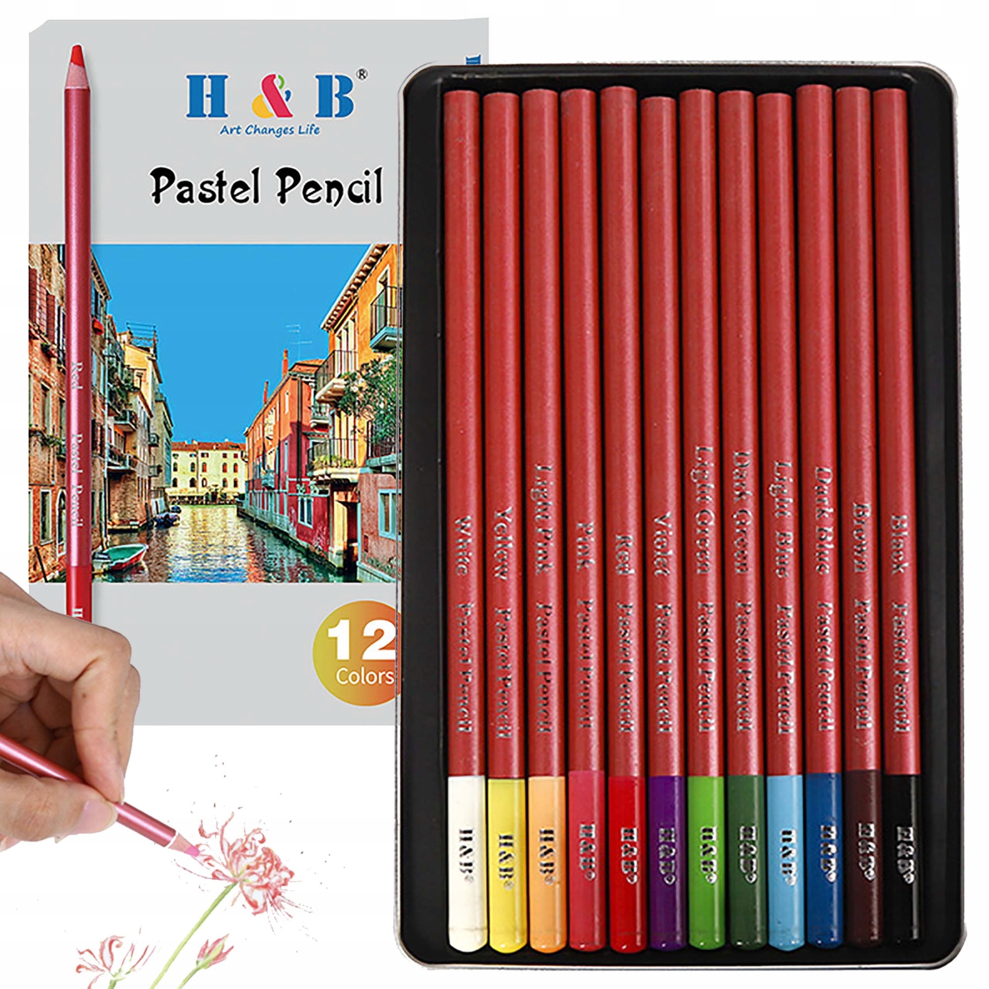 Set creioane colorate, Multicolor, 12 buc - eMAG.ro