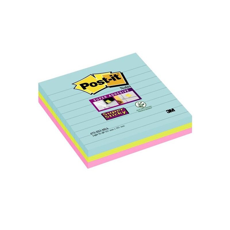 Set Post-it, 101x101mm, 3 buc/pachet, Multicolor - eMAG.ro