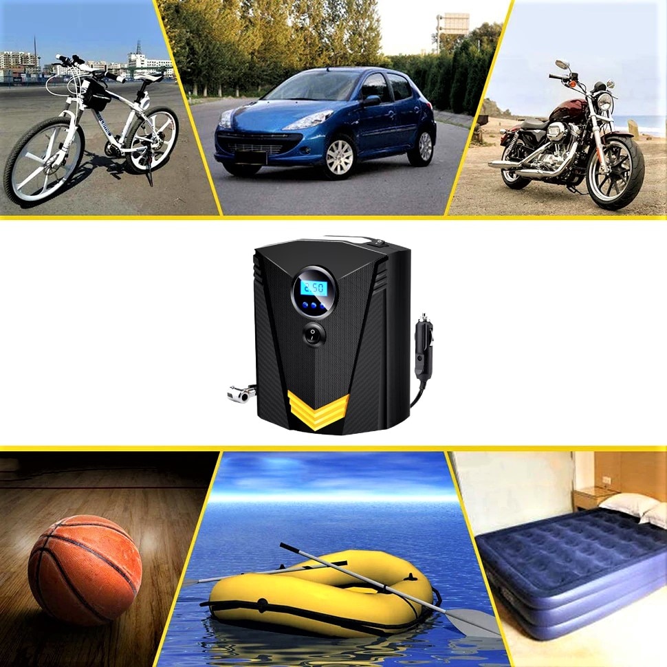 Compresor Auto 12V, Dc-150 Psi, Putere nominala 120W, Manometru Digital ...