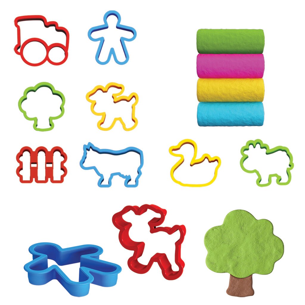 Set Creativ, Plastilina Art Craft, Model Ferma, Include 4 Batoane cu ...