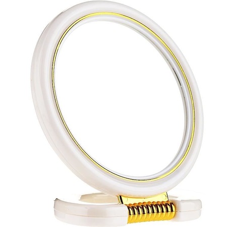 Oglinda pentru machiaj cu picior, plastic, alba, Top Choice, 11 cm ...