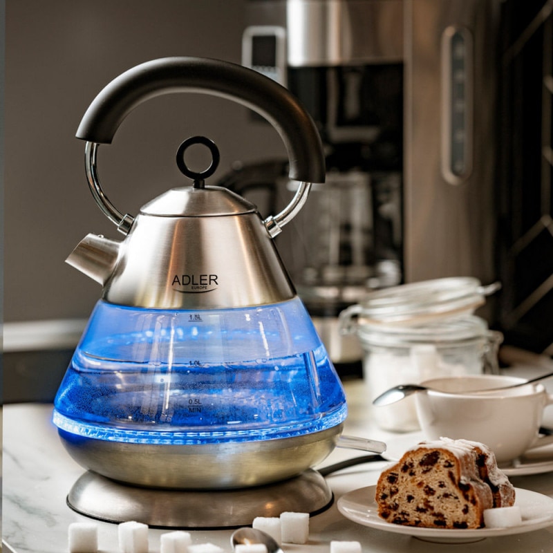Fierbator electric Adler AD 1282, 2200W, 1,5 l, lumini LED, carcasa din ...