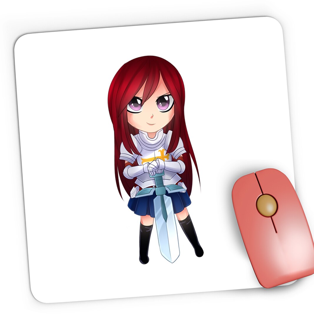Mousepad Gaming Fairy Tail Erza Scarlet Anime Chibi Wizard, 21x19 cm ...