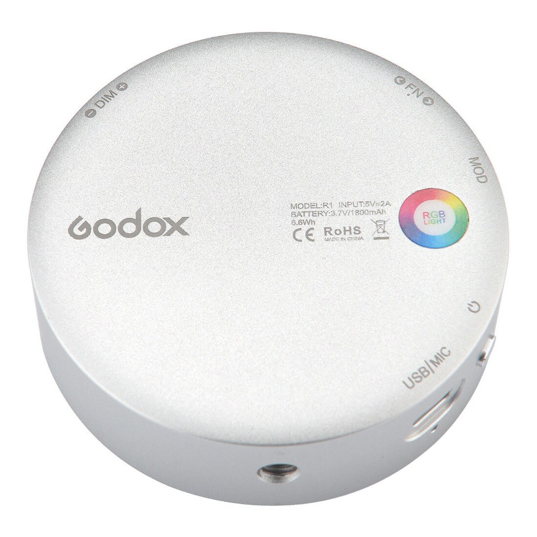 Lampa Godox R1 RGB Round Head LED, Argintiu - eMAG.ro