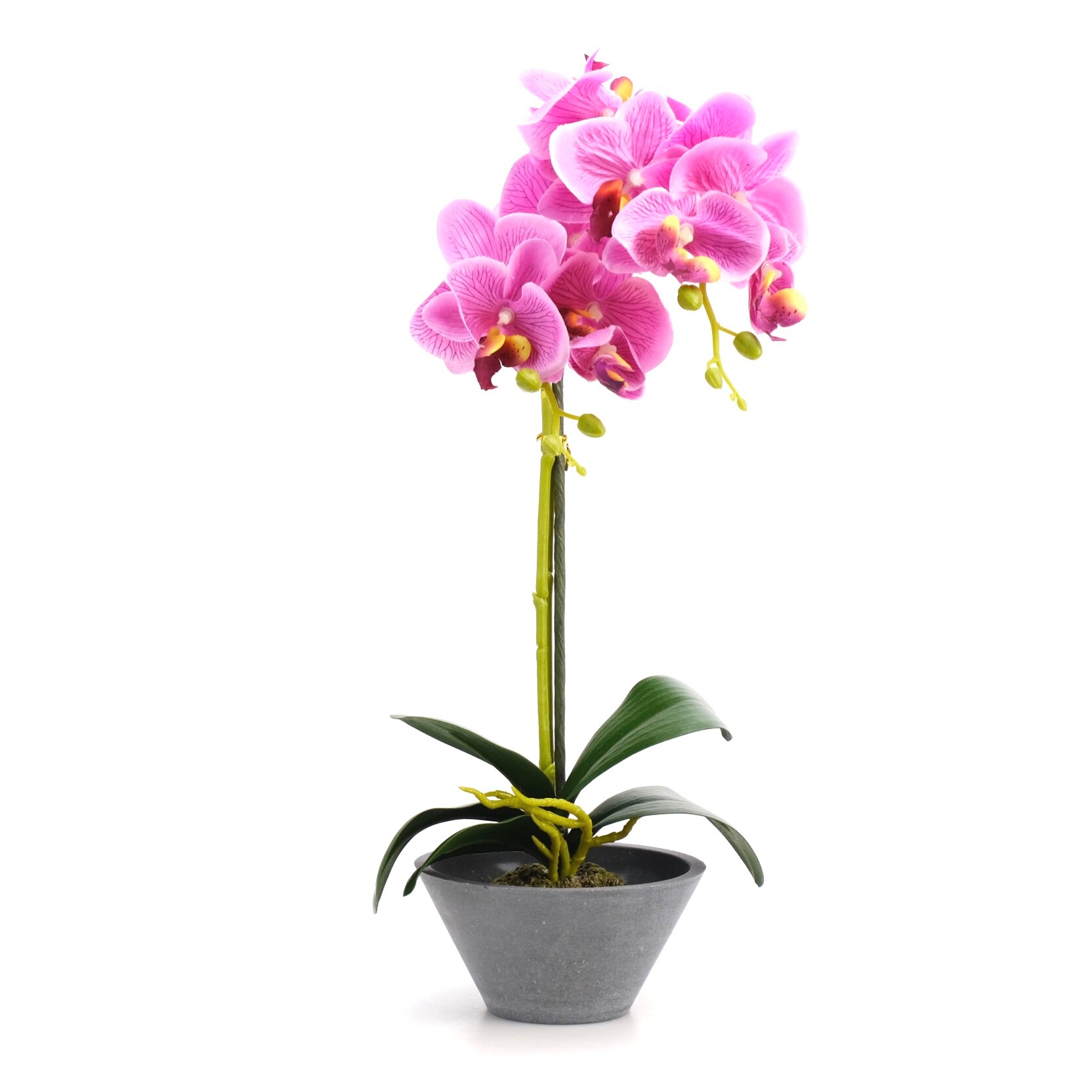 Orhidee artificiala in ghiveci din ceramica, roz, WEI INOX, 45X14 - eMAG.ro