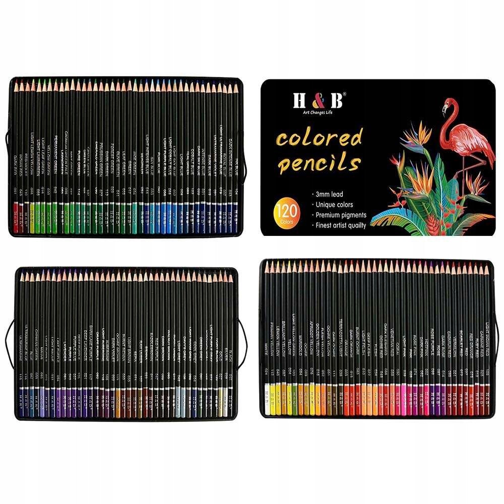 Set creioane artistice, H&B, Multicolor, 120 buc - eMAG.ro
