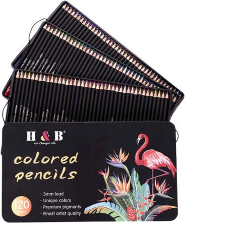 Set creioane artistice, H&B, Multicolor, 120 buc - eMAG.ro