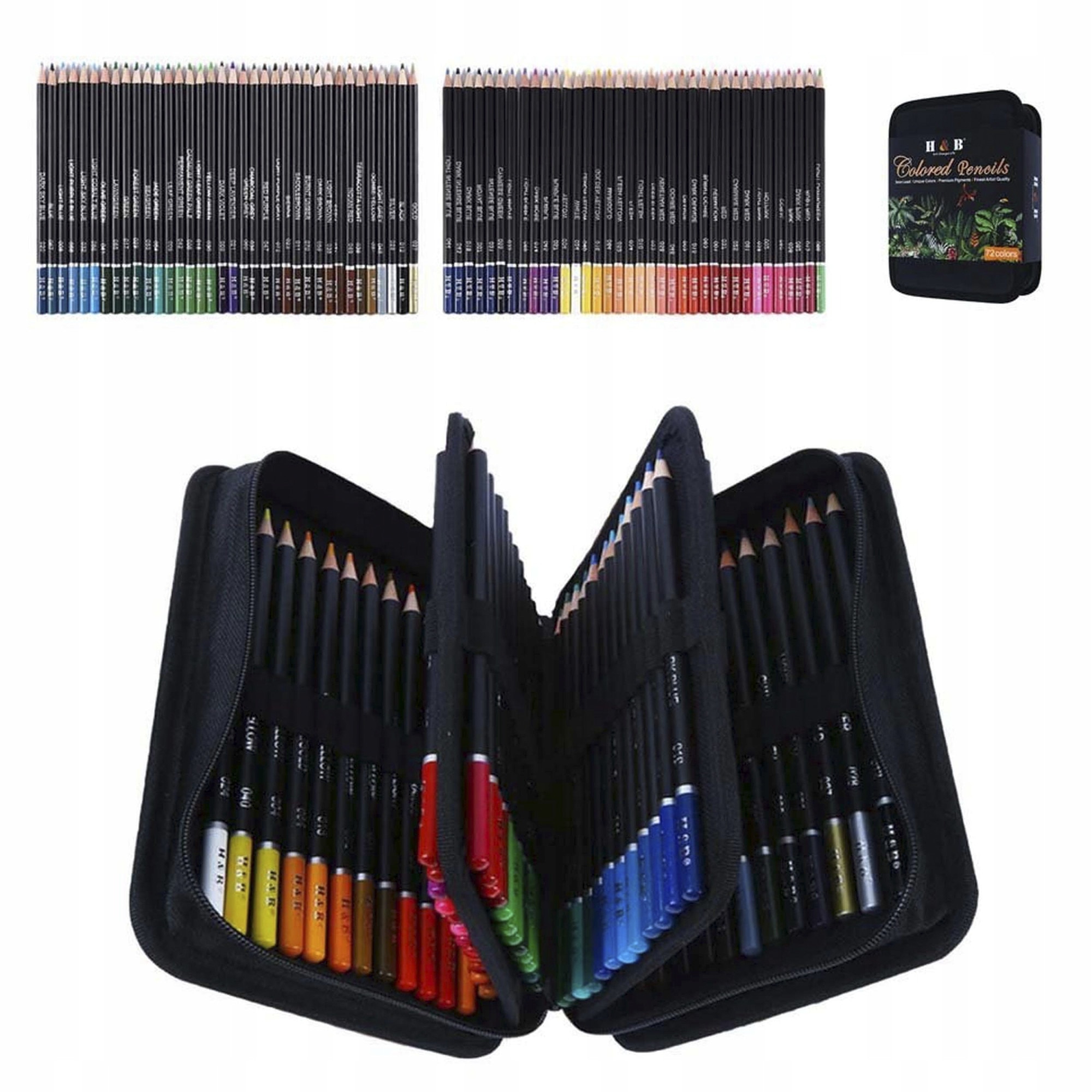 Set de mine de creion pentru desen, H&B, in trusa de creioane, 120 de ...