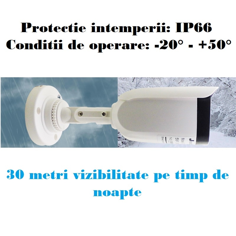 Sistem de supraveghere exterior,1 camera, 2MP, IR30m, accesorii montaj ...
