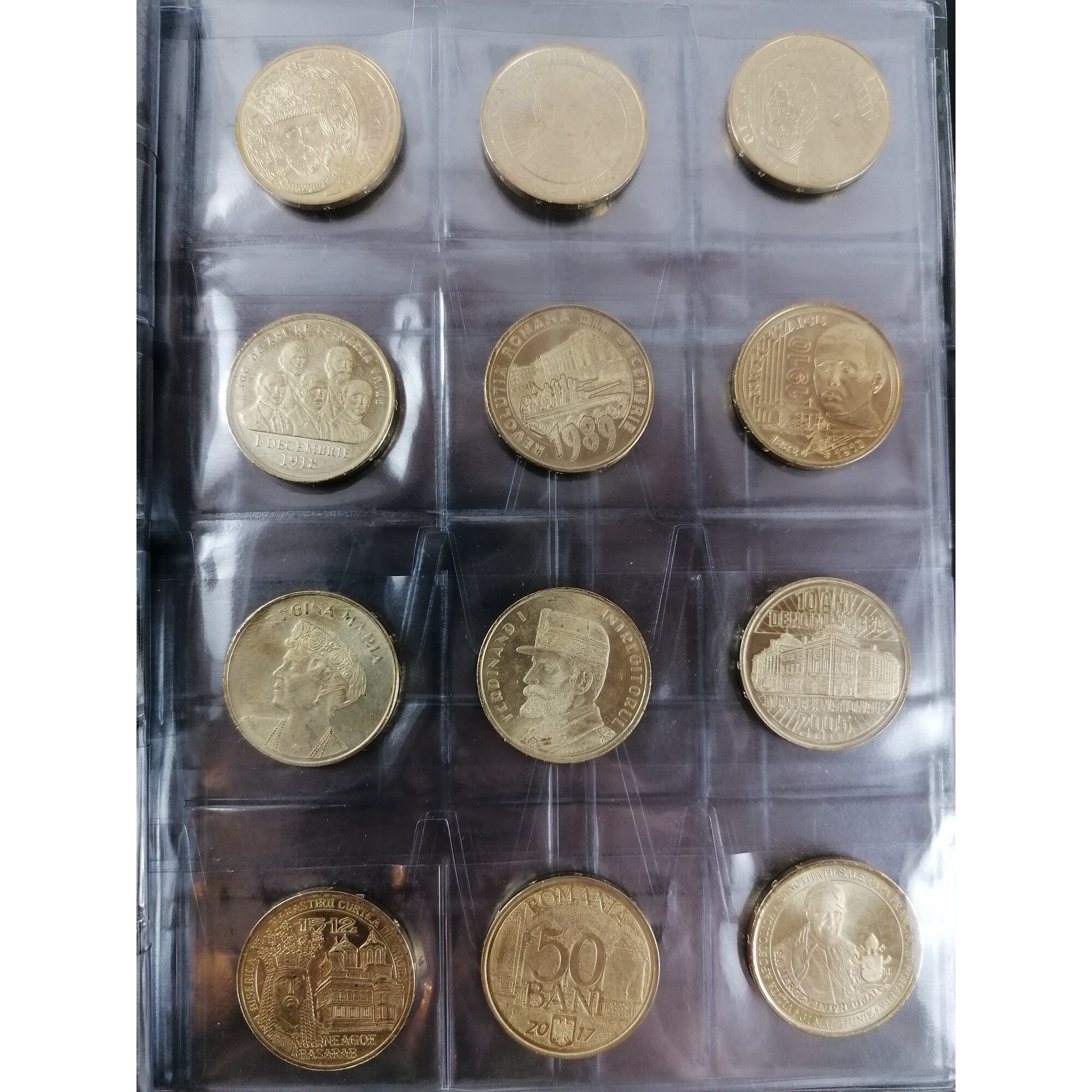 Clasor, Marcia, tip album monede, cu 108 spatii mixte, albastru, 12.5 x ...