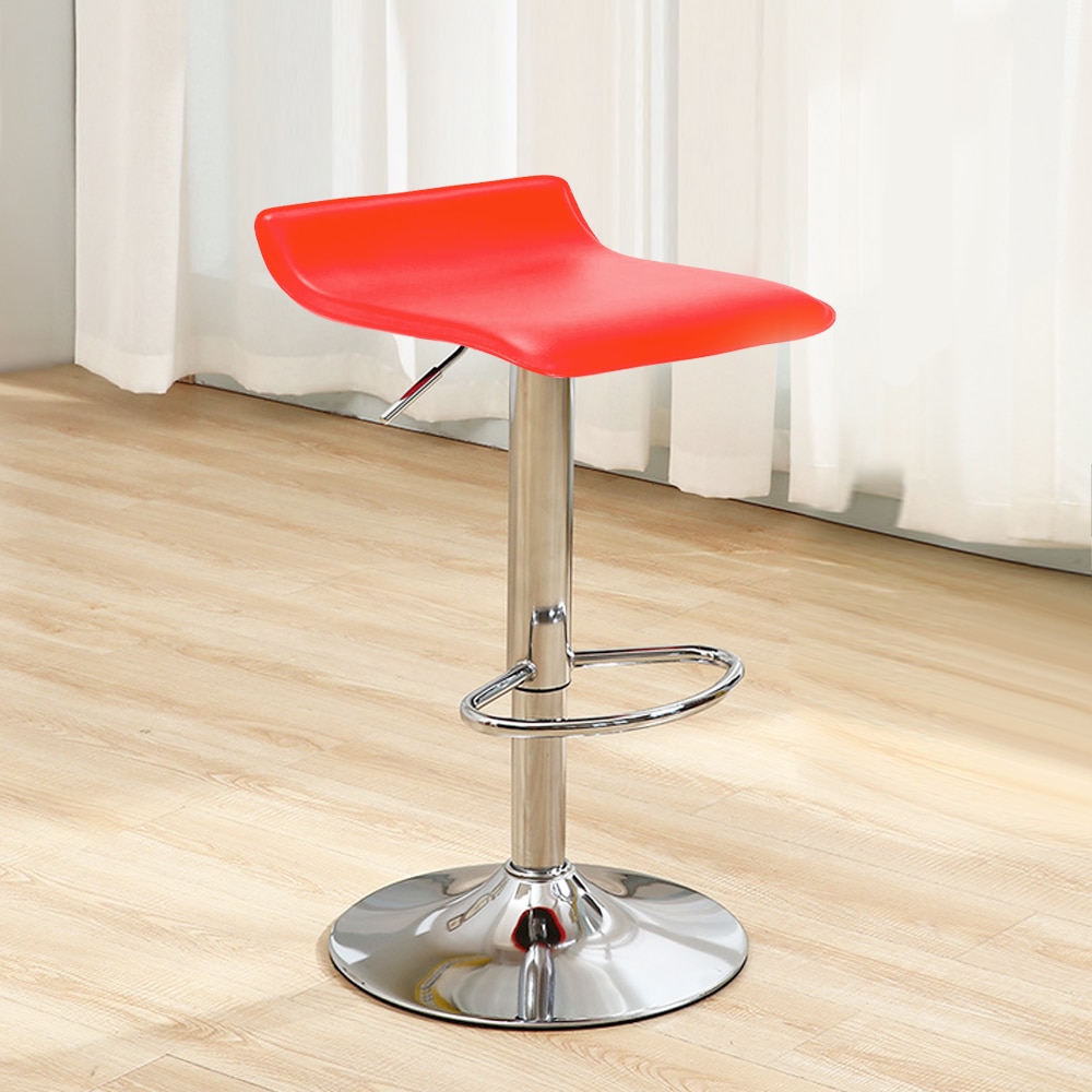 Scaun de Bar 2HOME, Bistro 1, Rosu, piele ecologica, sezut 38 x 38 cm ...