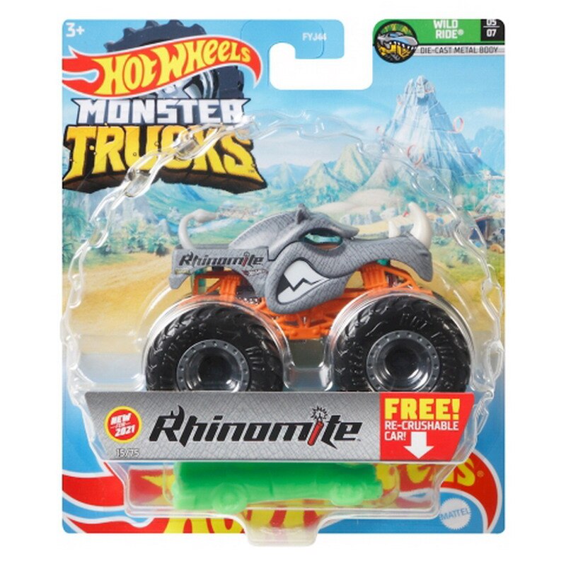 Masinuta Hot Wheels Monster Trucks Rhinomite, scara 1:64 - eMAG.ro