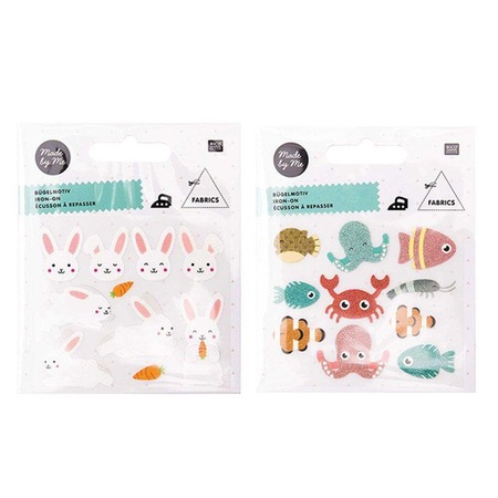 Set 20 petice tip insigna, Rico Design, Viata subacvatica / Iepurasi ...