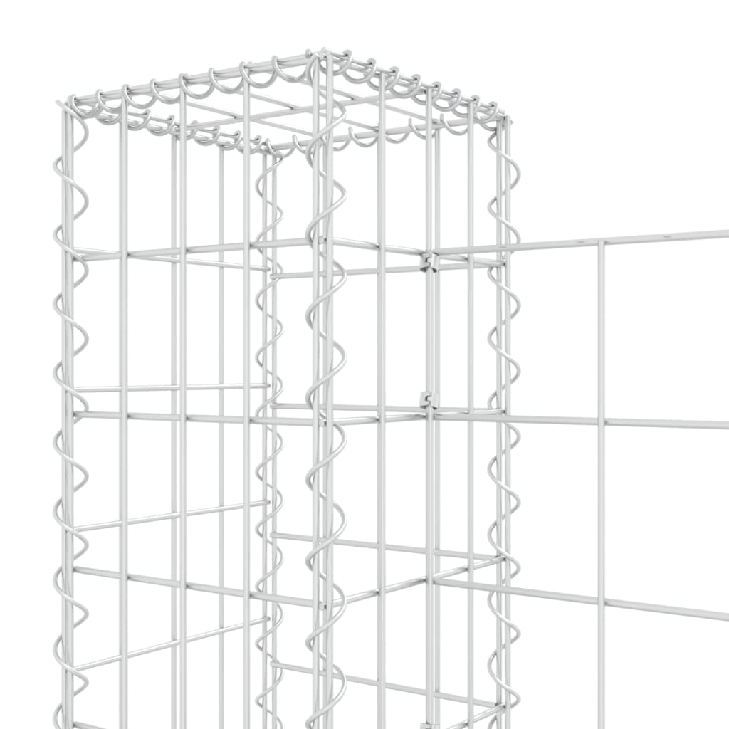 Cos de gabion in forma de U, 2 stalpi, 140x20x100 cm, fier, stabil si ...