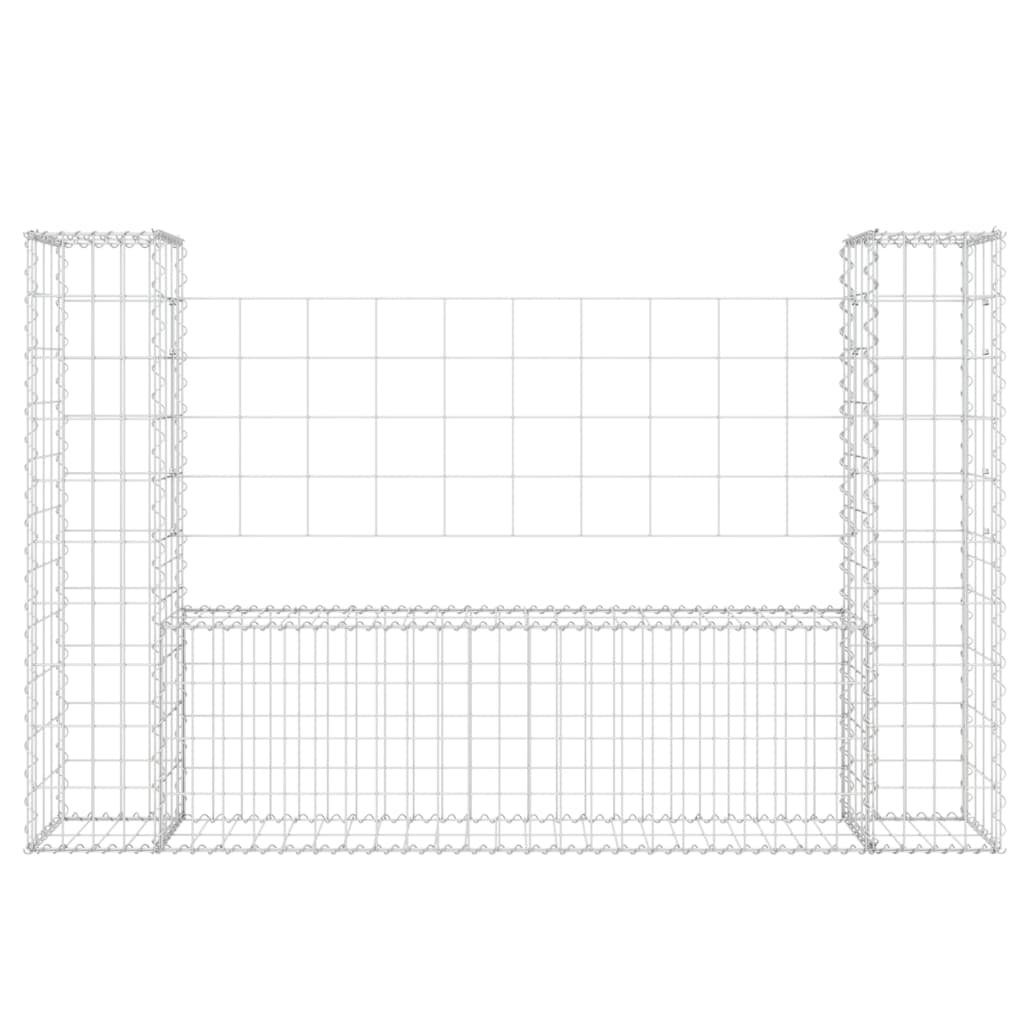 Cos de gabion in forma de U, 2 stalpi, 140x20x100 cm, fier, stabil si ...