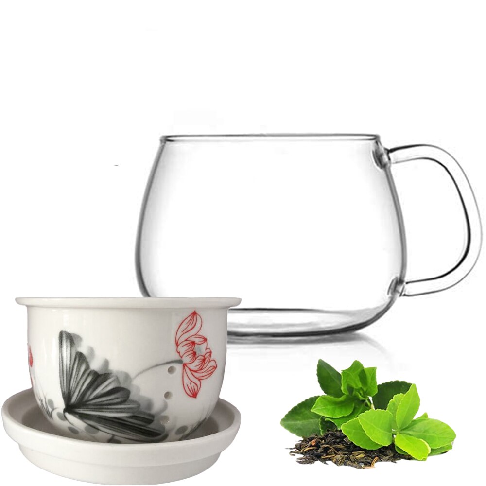 Ceasca ceai cu infuzor si capac, Quasar & Co.®, 350 ml, sticla/portelan ...