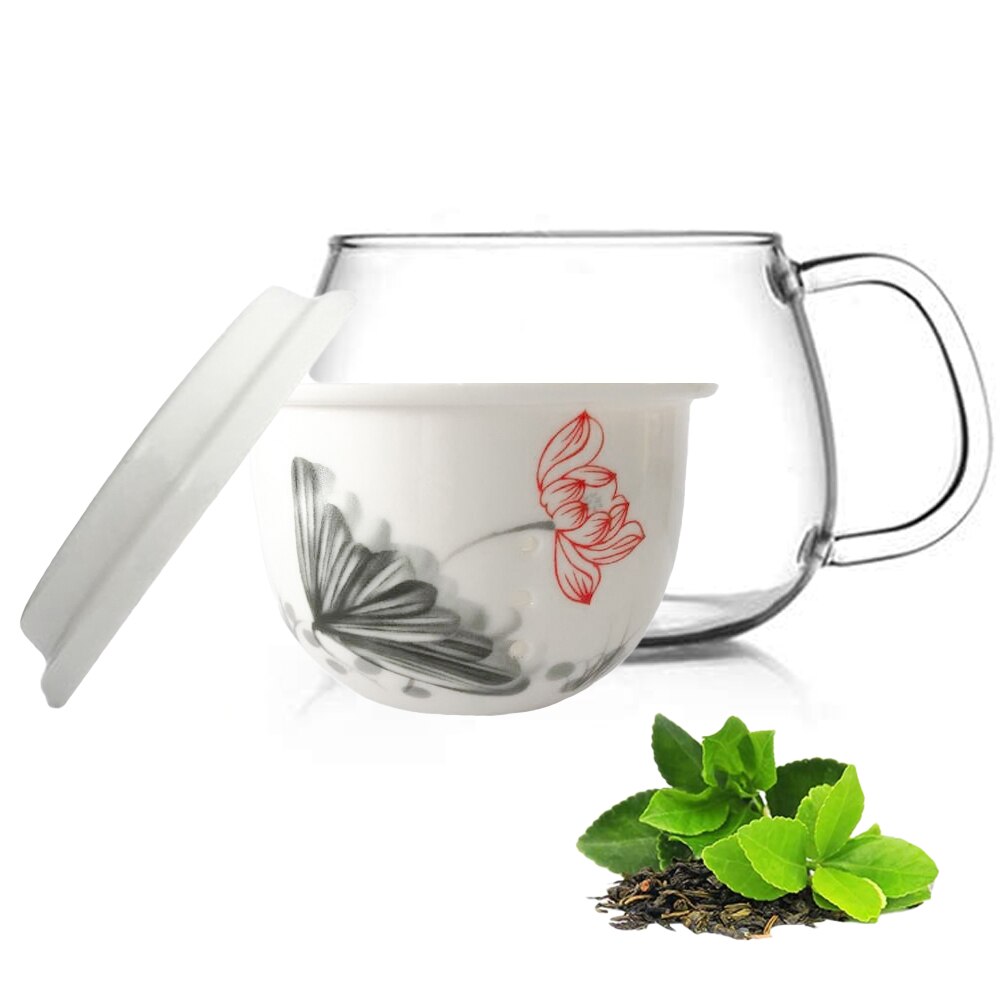 Ceasca ceai cu infuzor si capac, Quasar & Co.®, 350 ml, sticla/portelan ...