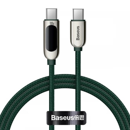Cablu Baseus Display, USB-C la USB-C, 100W, Fast Charging, 1m, Verde ...