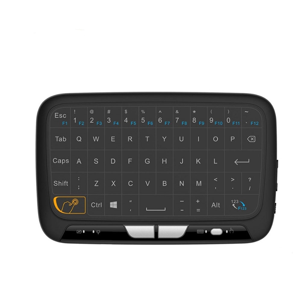 Mini tastatura wireless H18+, Touchpad, 300 mAh, Iluminata, Negru - eMAG.ro