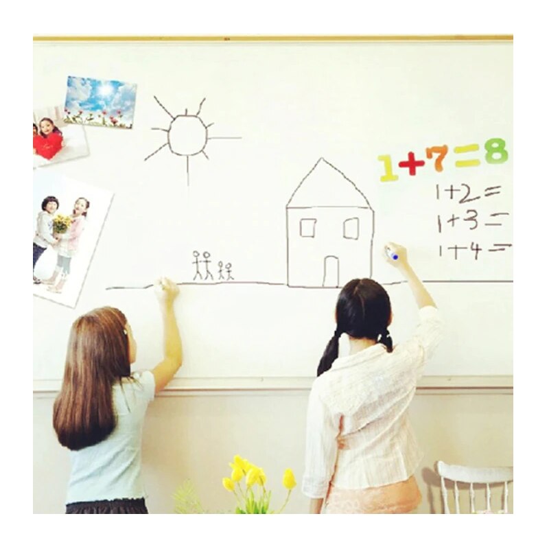 Tabla Scolara Alba sub Forma de Autocolant pentru Scris cu Markerul - 2 ...