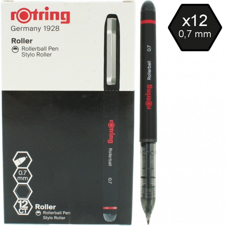 Pachet 12 x Roller 0.7mm Negru, Rotring - eMAG.ro