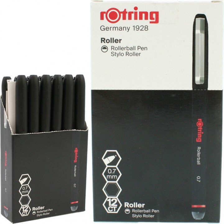 Pachet 12 x Roller 0.7mm Negru, Rotring - eMAG.ro