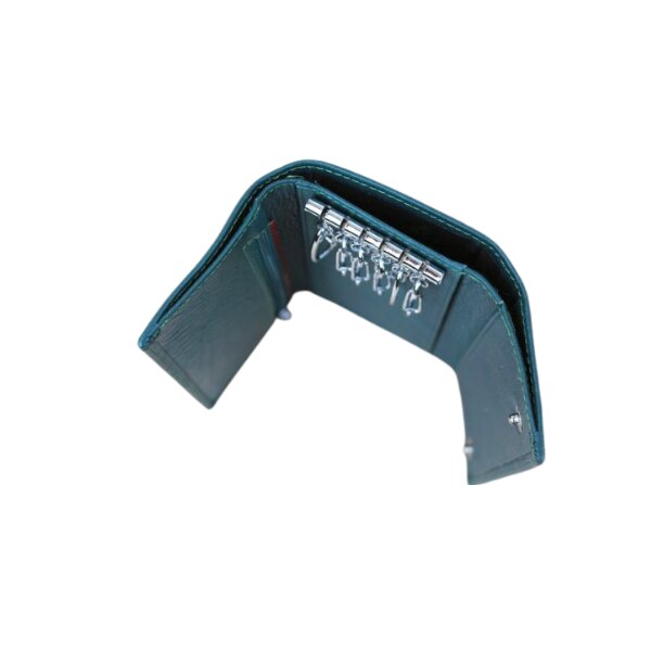 Port chei din piele naturala cu buzunare, unisex, BSST002 Green - eMAG.ro