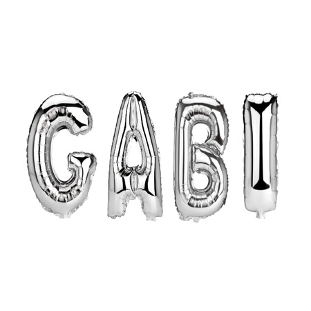 Комплект балони 'Gabi Name', Сребрист, 40 см - eMAG.bg