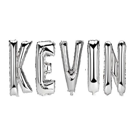 Комплект балони Kevin Name, сребро, 40 см - eMAG.bg