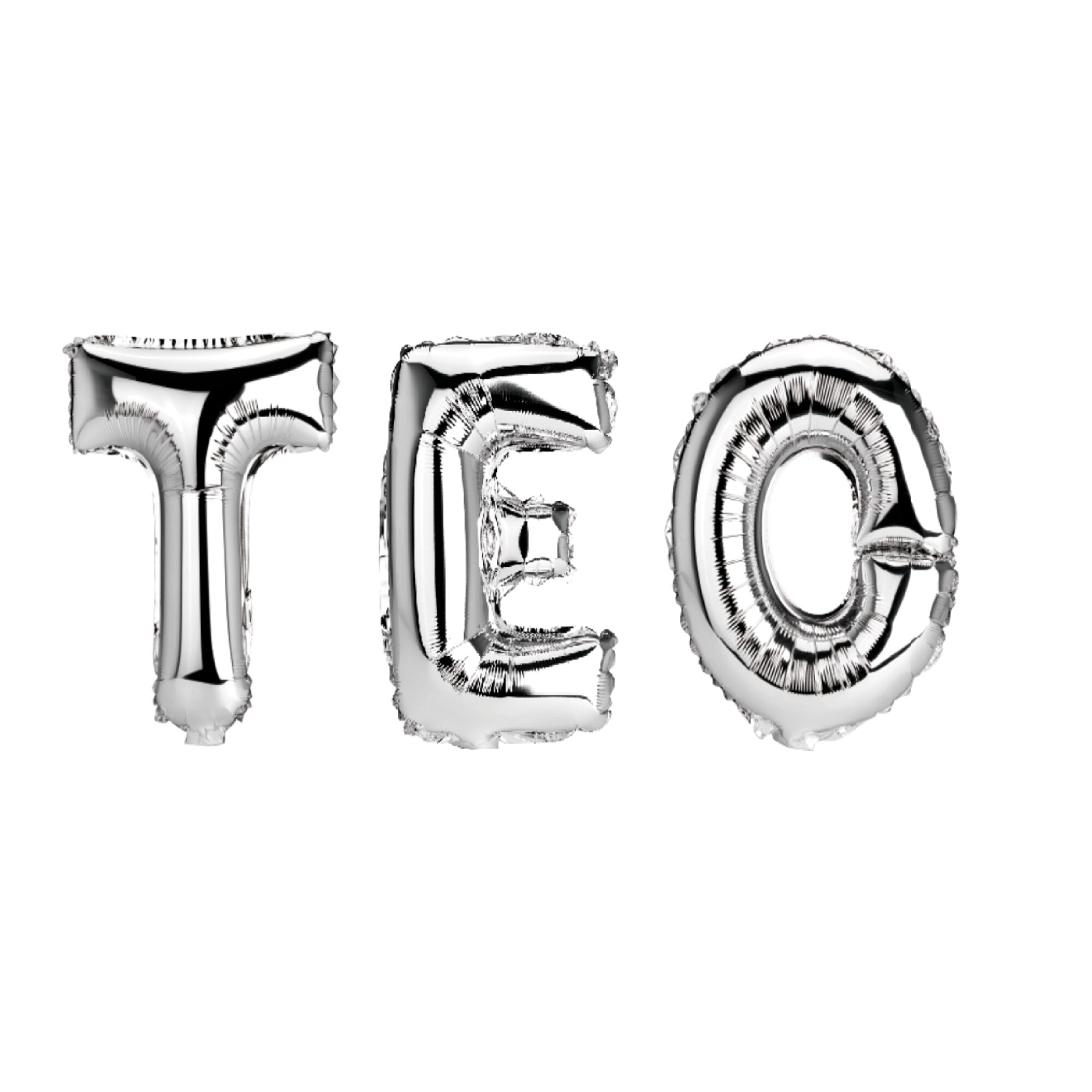 Комплект балони Teo Name, сребро, 40 см - eMAG.bg
