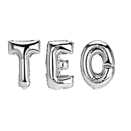 Комплект балони Teo Name, сребро, 40 см - eMAG.bg