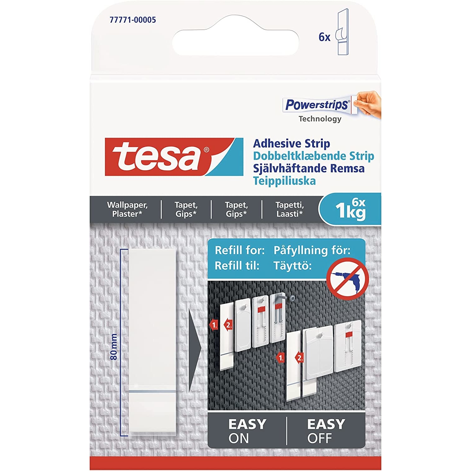 Tesa Powerstrips® umplutura cu banda adeziva pentru suprafete sensibile ...