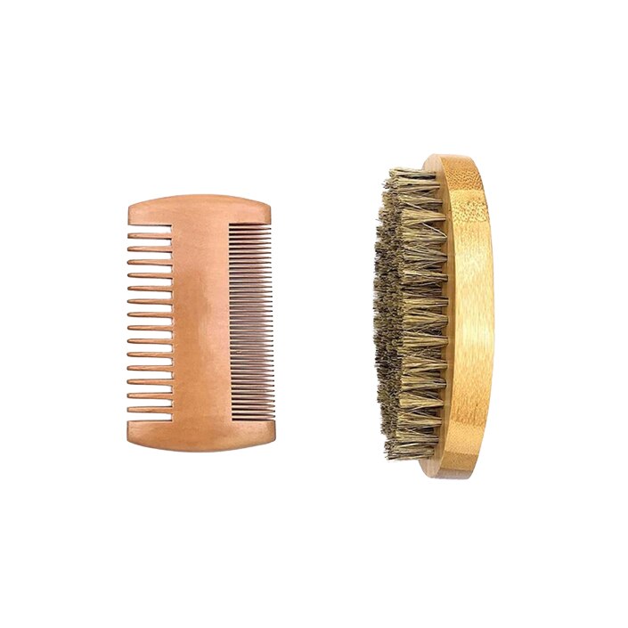 Set 2 Piese pentru intretinere barba si mustata Ventoo®, Perie din par ...